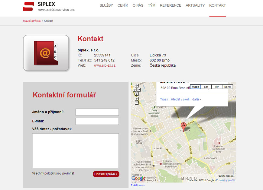 Webdesign na míru pro společnost Siplex, s.r.o. | Internetová agentura ...